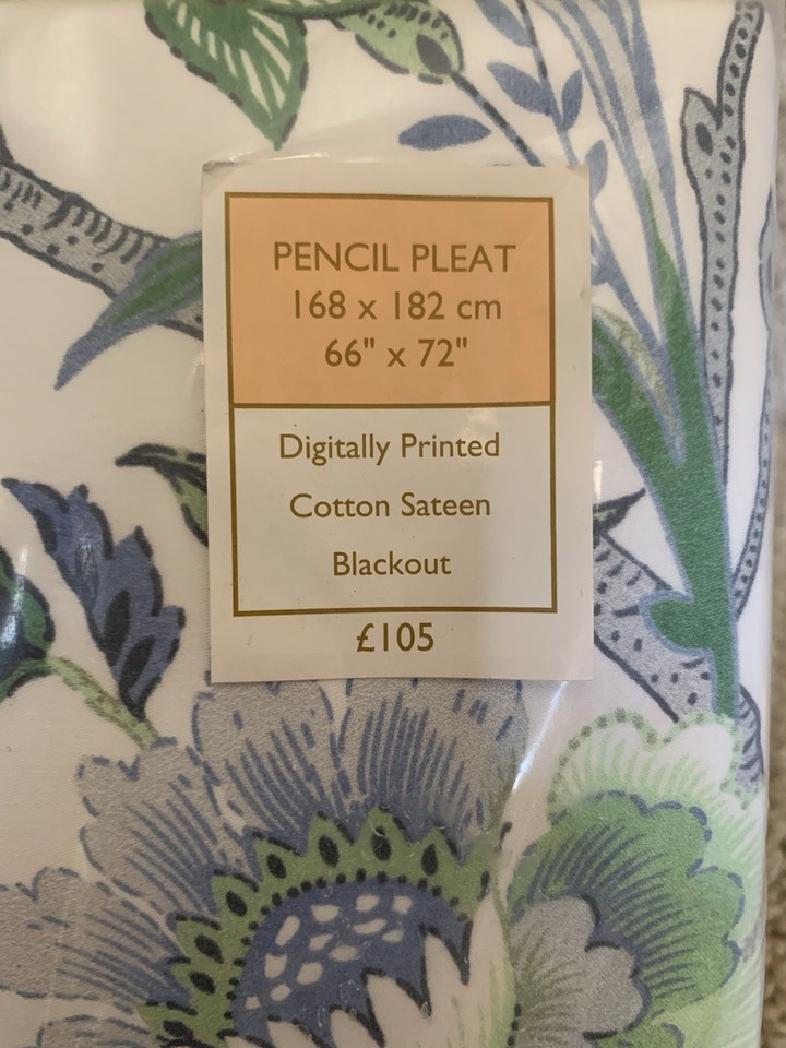 Dorma Bampton Floral Blackout Pencil Pleat Curtains 66in wide x72in ...