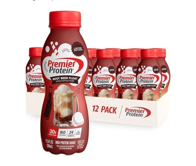 Premier Protein Shake, Root Beer Float , 11.5oz 12 Pack 30g Protein, 1g ...