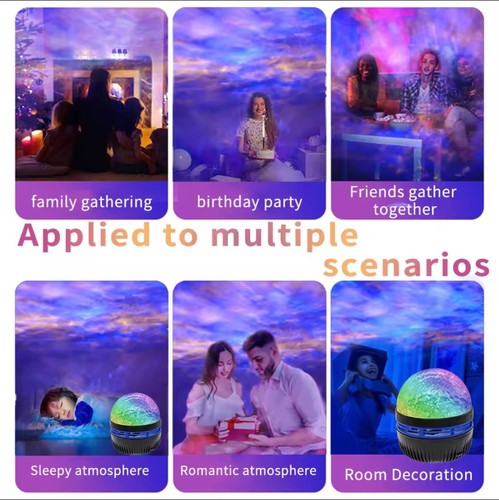 LED Galaxy Projector Lamp with Remote - Auto Rotating Magic Ball Moon ...