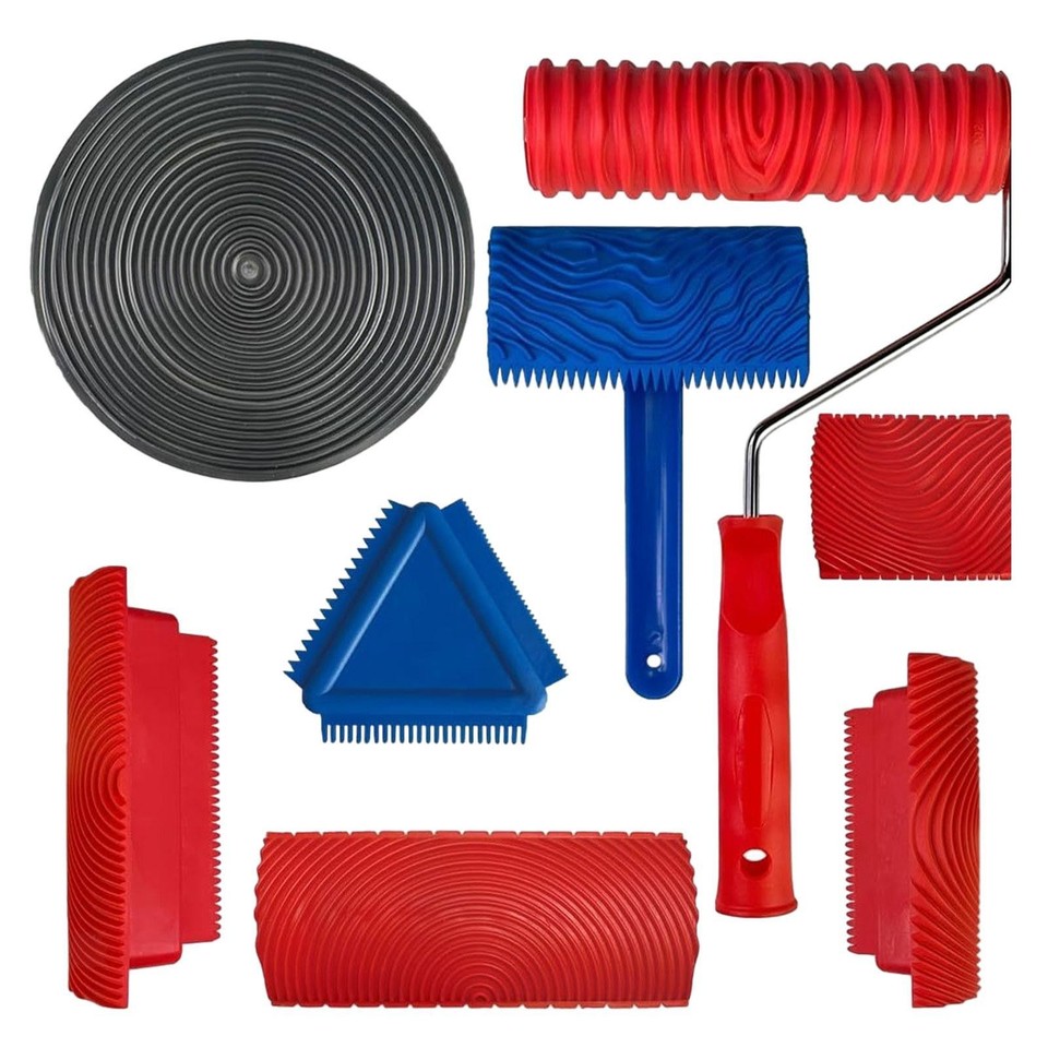 8x Wood Graining Tool Set Wood Grain Painting Tool Roller Handle ...