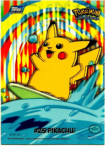 MISPRINT, DOUBLE PRINTING, PIKACHU, 3D EFFECT TOPPS CARD, SERIES 2 ...