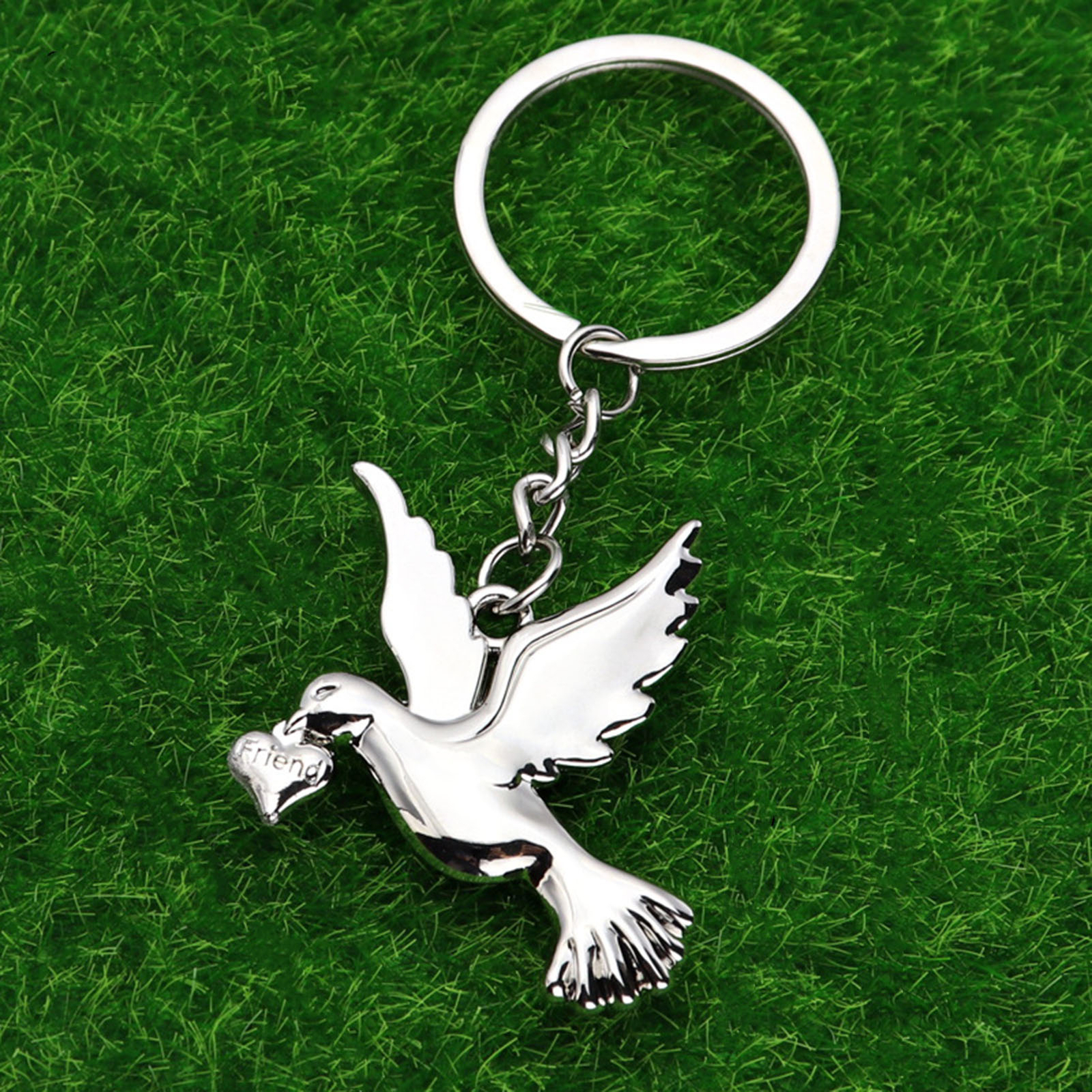 Key Ring Bright Luster Gift Accessories Peace Pigeon Key Chain Holder ...