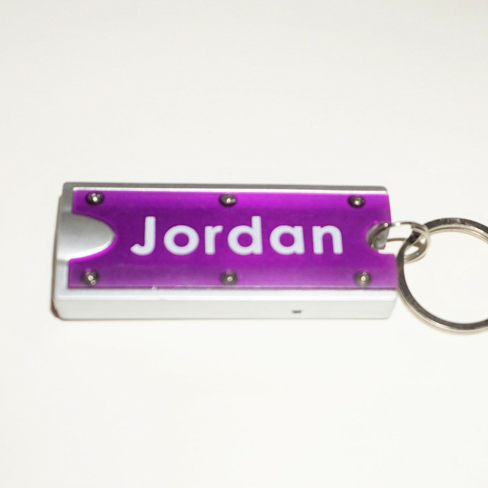 Personalized Keychain Light Up Key Ring Choose Name Colorful Mini Flash ...