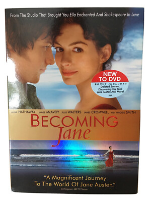 Becoming Jane (DVD, 2008) Anne Hathaway! Slipcover! Bonus Features! New ...