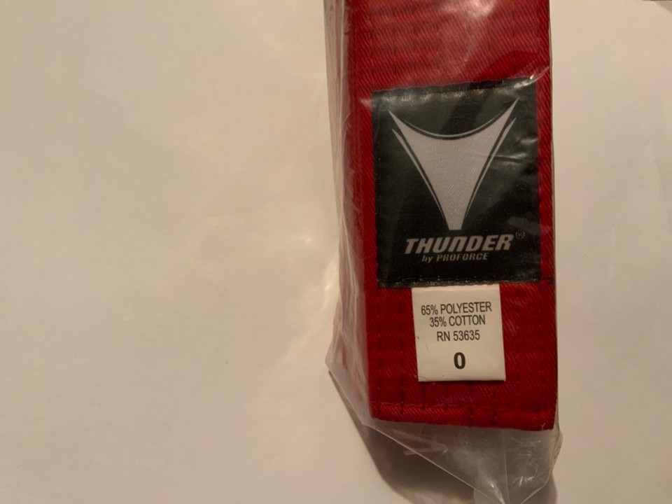 Thunder PROFORCE Red Size 0 DOUBLE WRAP Karate Belt Martial Arts | eBay
