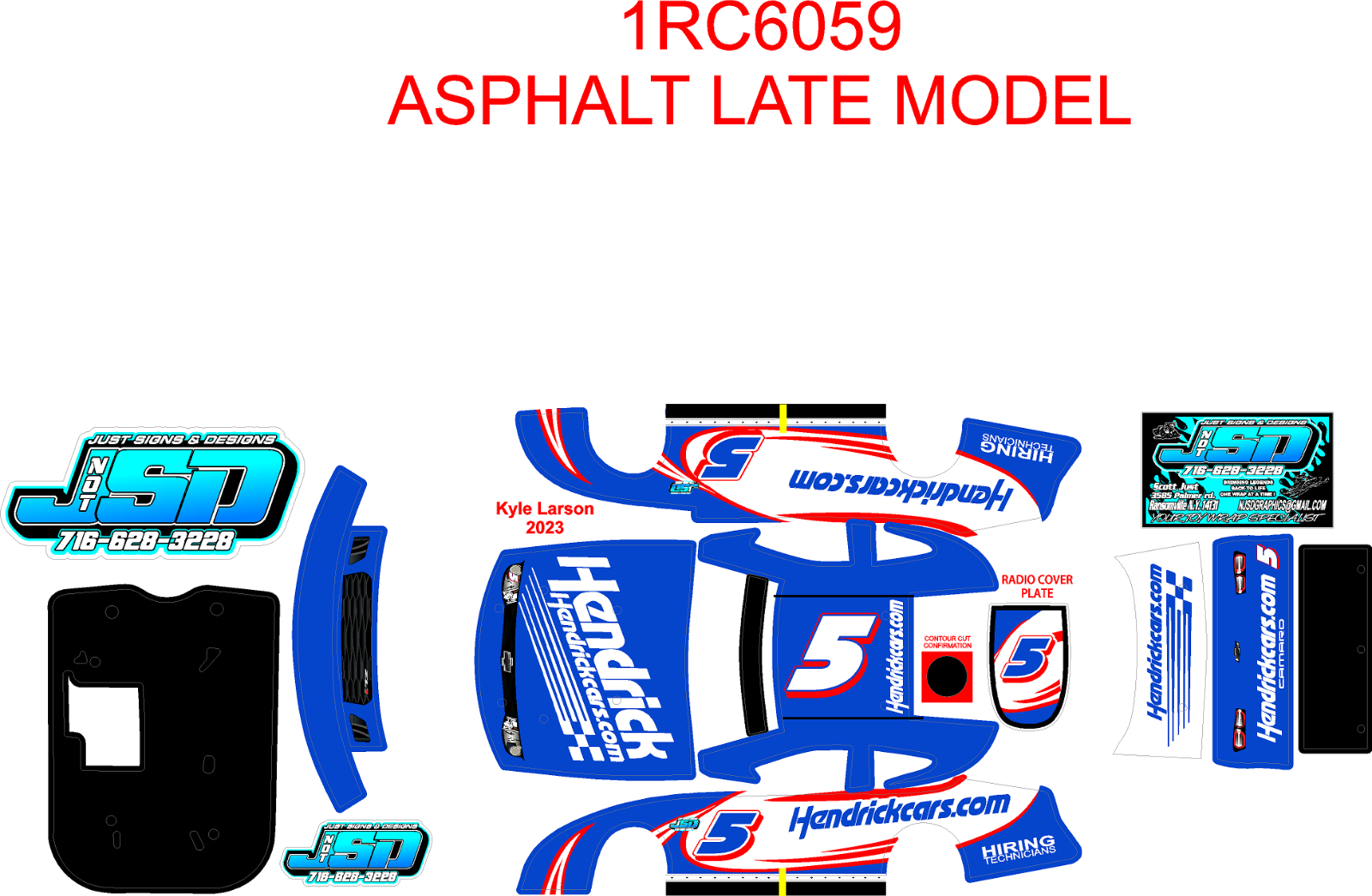1RC ASPHALT LATE MODEL 1RC6059 WRAP Kyle Larson 2023 | eBay