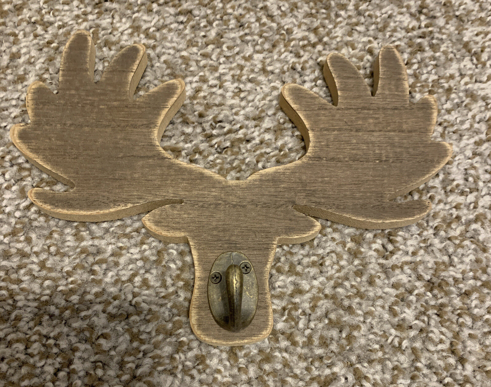 Hobby Lobby Moose Horns Hook Wall Decor Wood | eBay