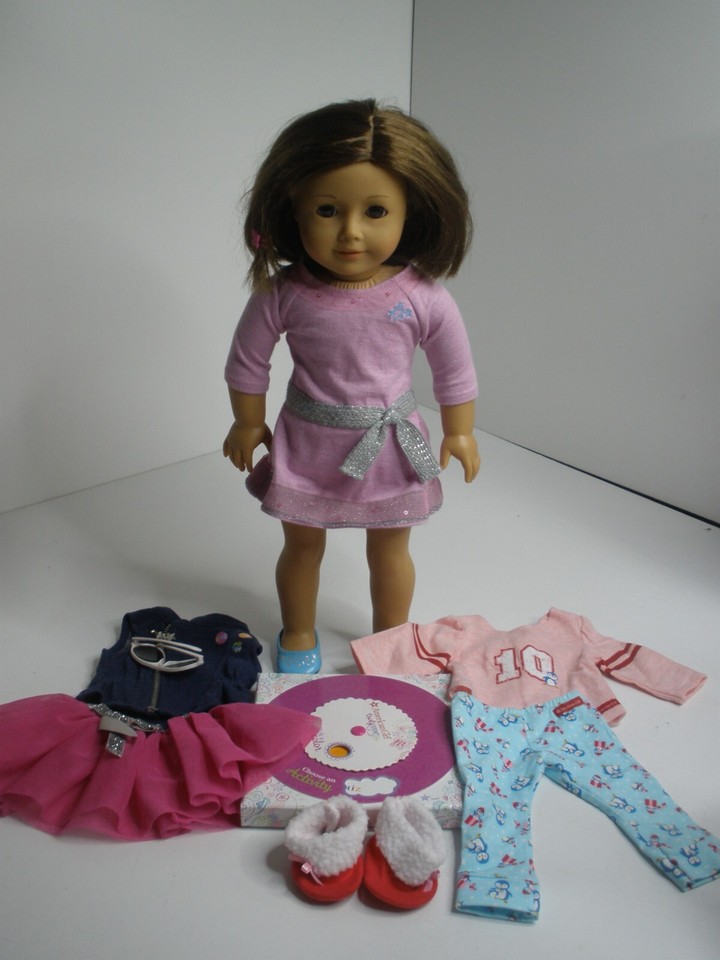 American Girl Doll 18" Truly Me JLY#57 Lilac Dress w/Activity & 2 Extra ...