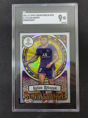 2021-22 Topps Merlin Chrome UEFA #R-4 Kylian Mbappe RENAISSANCE SP SGC ...