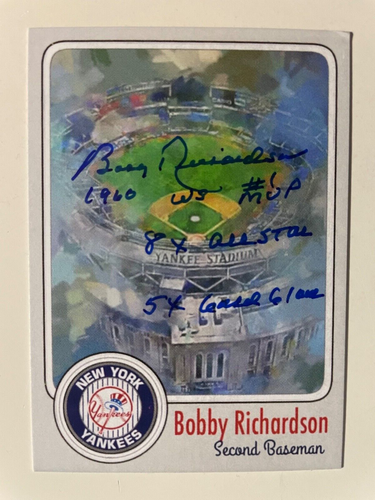 BOBBY RICHARDSON autograph NEW YORK YANKEES World Series custom card ...