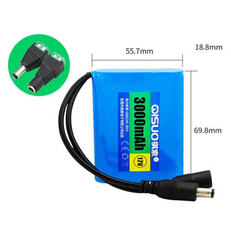 DC 12V 1500-30000mAh Rechargeable Li-Battery Pack for LED Light Bar ...