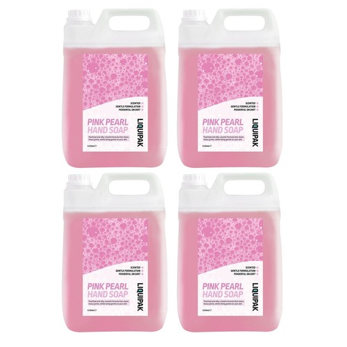 Liquipak Hand Soap 5L x 4 (20L) Hand Wash Refill, Pink Pearl Hand Soap ...