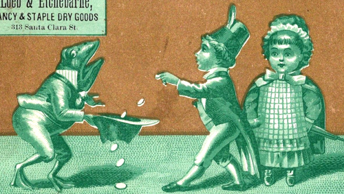 Loeb & Etchebarne Fancy & Staple Dry Goods Anthropomorphic Frog Trade ...