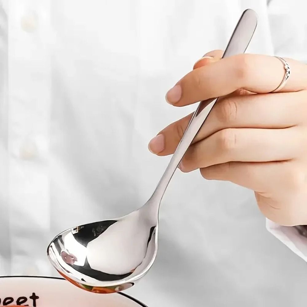 Korean Soup Ladle 304 Stainless Steel Soup Spoons Creative Hot Pot ...