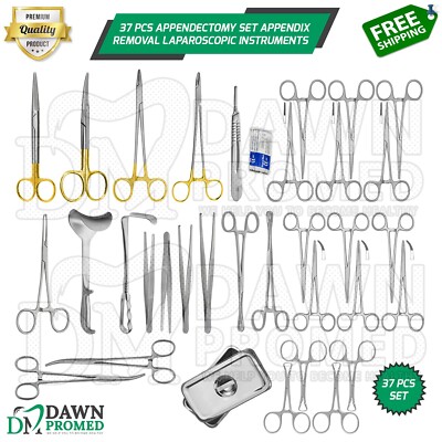 37 Pcs Cesarean Section Instrument Box with Lid Set OB/GYN Surgical ...