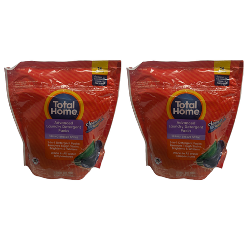 2 x Total Home, CVS Brand Advanced Laundry Detergent Packs 16pc. Spring ...