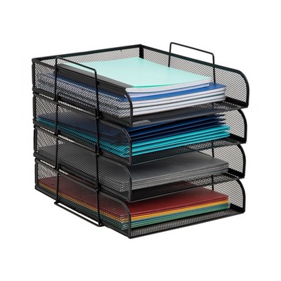 Stackable Paper Tray, Desktop Organizer, File Storage, Office, Metal ...