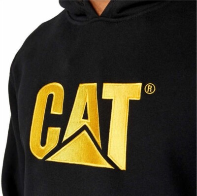 Caterpillar CAT Trademark Hoodie Sweatshirt M Embroidered Logo Mens ...