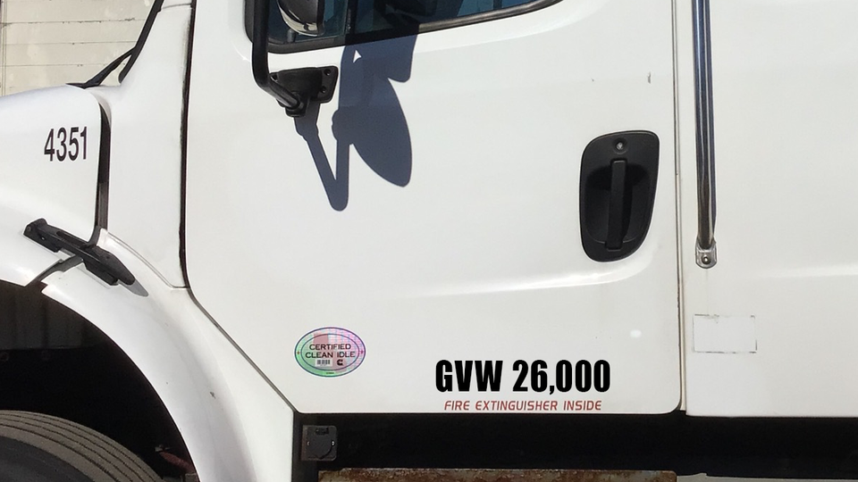 GVW 26,000 Semi Box Truck Decal Sticker USDOT Gross Vehicle Weight (SET ...
