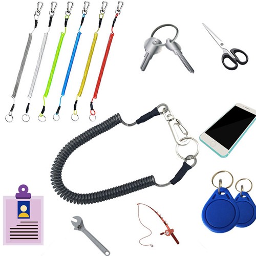 Elastic Wire Spring Rope Fishing Missed Rope Elastic Rope Key Chain Key ...