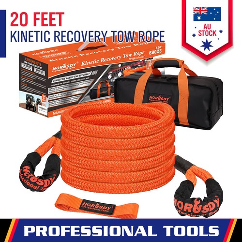 Winch Rope 48000LB Kinetic Recovery Rope Extreme Jeep Tractor Snatch ...