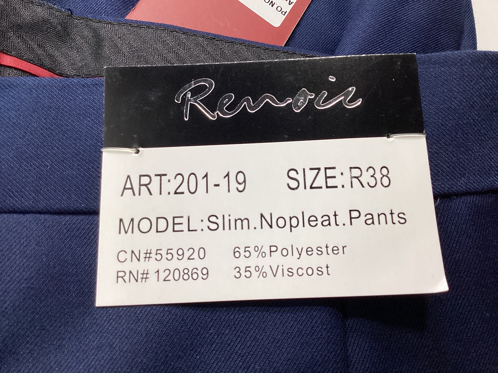 Mens Renoir Blue Slim Fit Pants Size 38R NEW | eBay