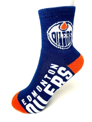 Edmonton Oilers Hockey Navy & Orange Deuce Quarter Youth Socks | eBay