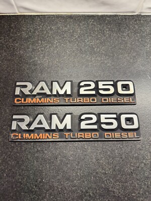 1992 1993 Dodge Ram 250 Cummins Turbo Diesel Fender Emblem Badge OEM Pair D250 | eBay