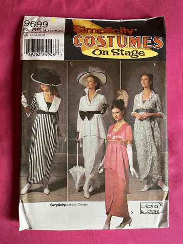 Simplicity 9699 Costumes On Stage 1910s Gown UNCUT FF 14-16-18-20 | eBay