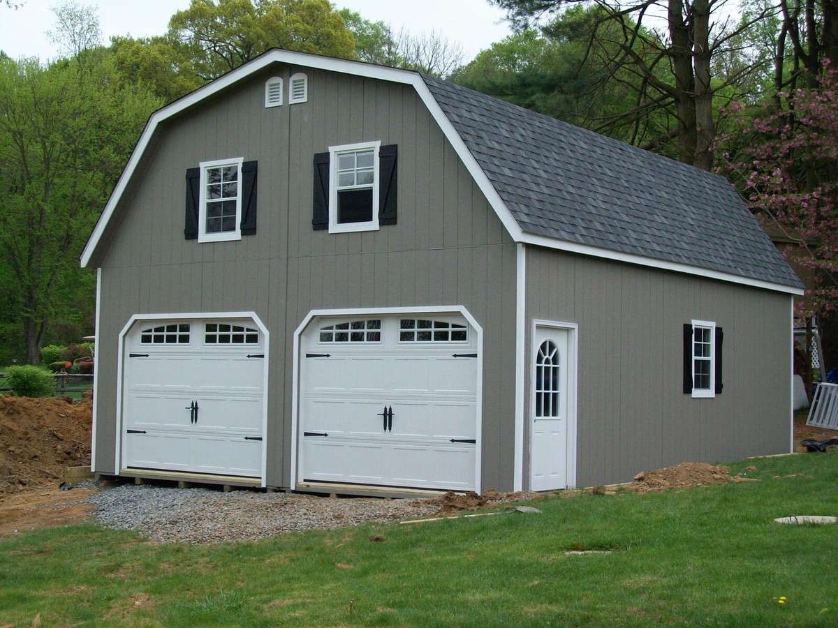 2story Double Wide Garage Wood Amish Backyard Structures