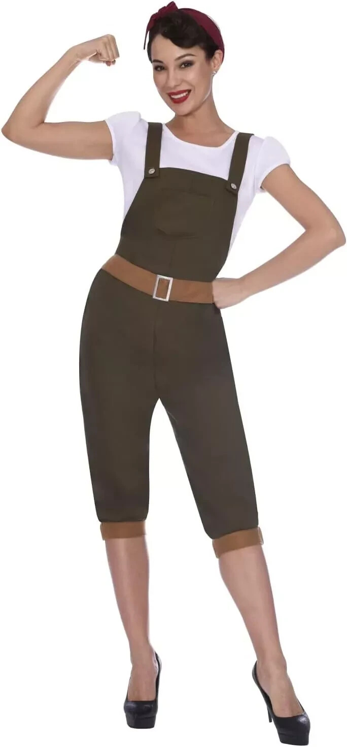 Amscan - Women's 1940's WW2 Land Girl Fancy Dress Costume - UK Size: xl ...