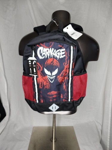 Venom Carnage Backpack Marvel Bioworld Reflective Bottle Pocket Black ...