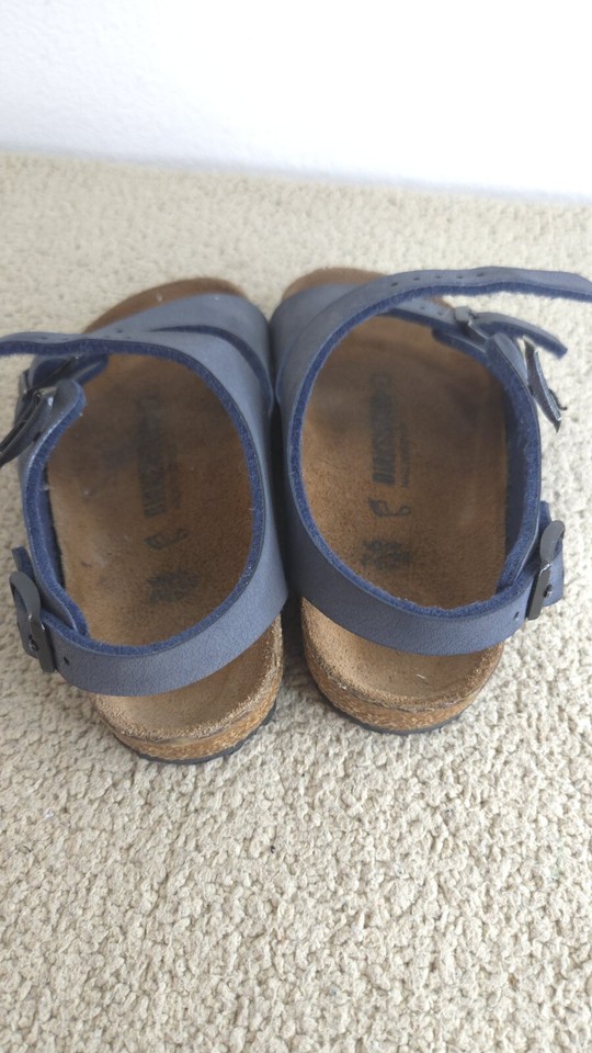 Birkenstock Birks Roma Kids Eur 26 US 8 - 8.5 Triple Buckle Blue ...