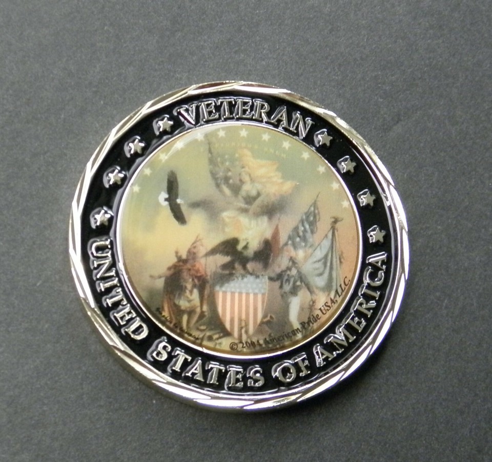 IGY6 VETERAN SUPPORT EMBOSSED PATRIOTIC SERIES CHALLENGE COIN 1.75 ...