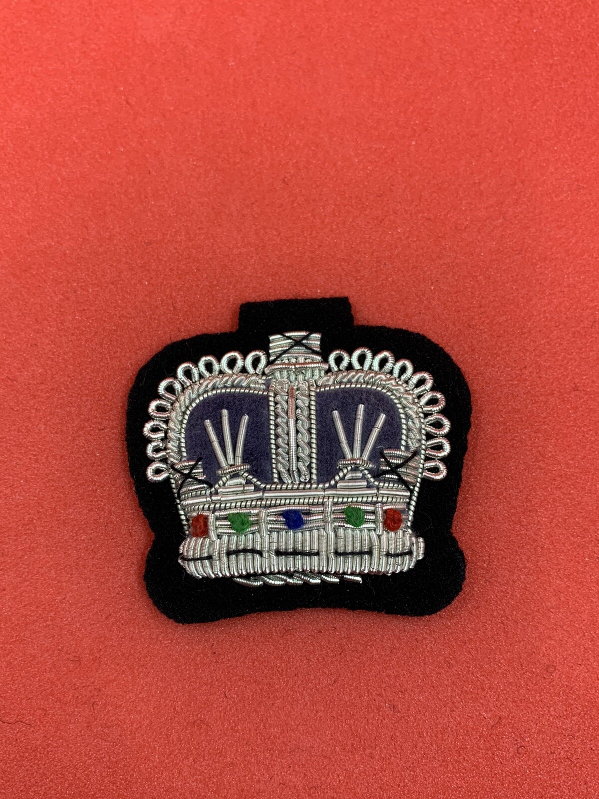 Police Shoulder Rank Crowns Hand Embroidered Silver Bullion Wire ...