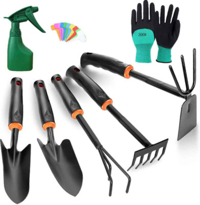 Garden Tools Set 9 Pieces Hand Tool Gift Kit Stainless Steel Heavy Duty ...