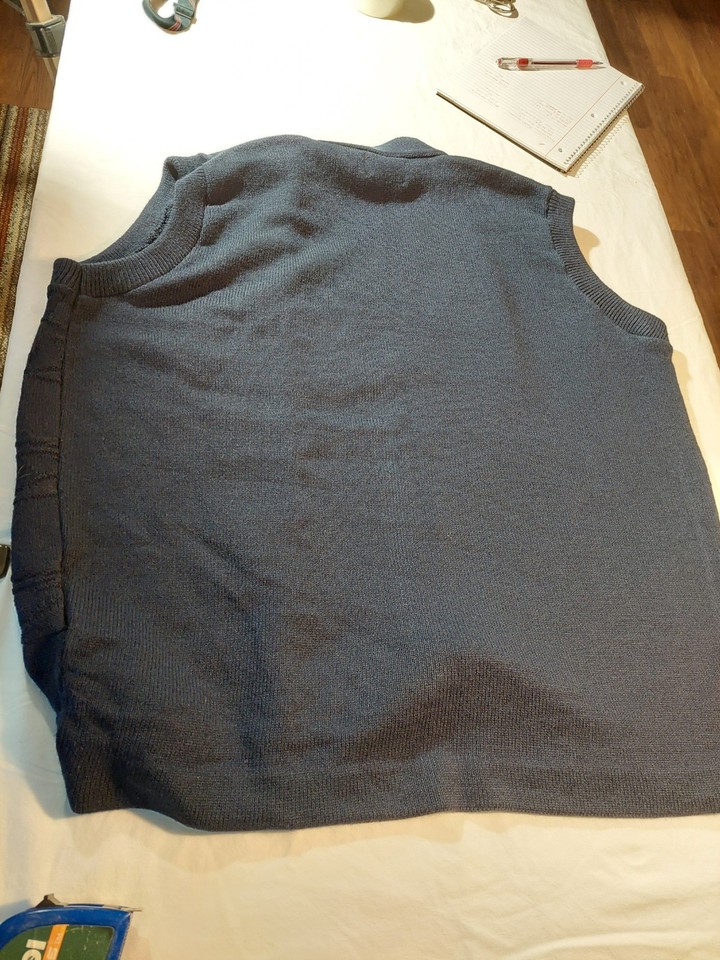 Postal Approved USPS Cardigan Cable Knit Vest Unisex Dark Blue Size XL ...