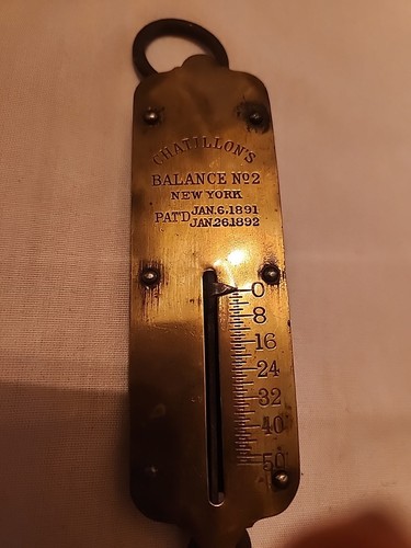 Antique Chatillon's NY No. 2 Balance Hanging Scale #50 Lb Brass Face ...