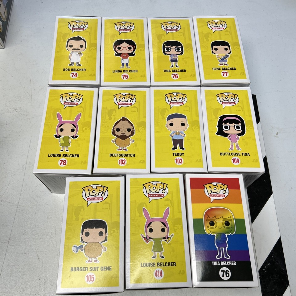 Bob's Burgers Funko Pops Set of 11- complete #74 #75 #76 #77 #78 And ...