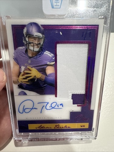 2018 Panini One Adam Thielen Jumbo Patch Autograph 1/1 One Of One Two ...