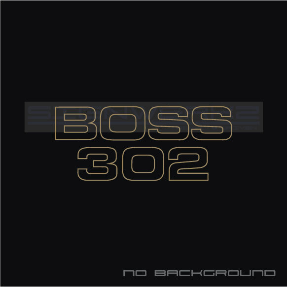 BOSS 302 Outline Decal Sticker logo Sticker EURO Racing mustang ford ...