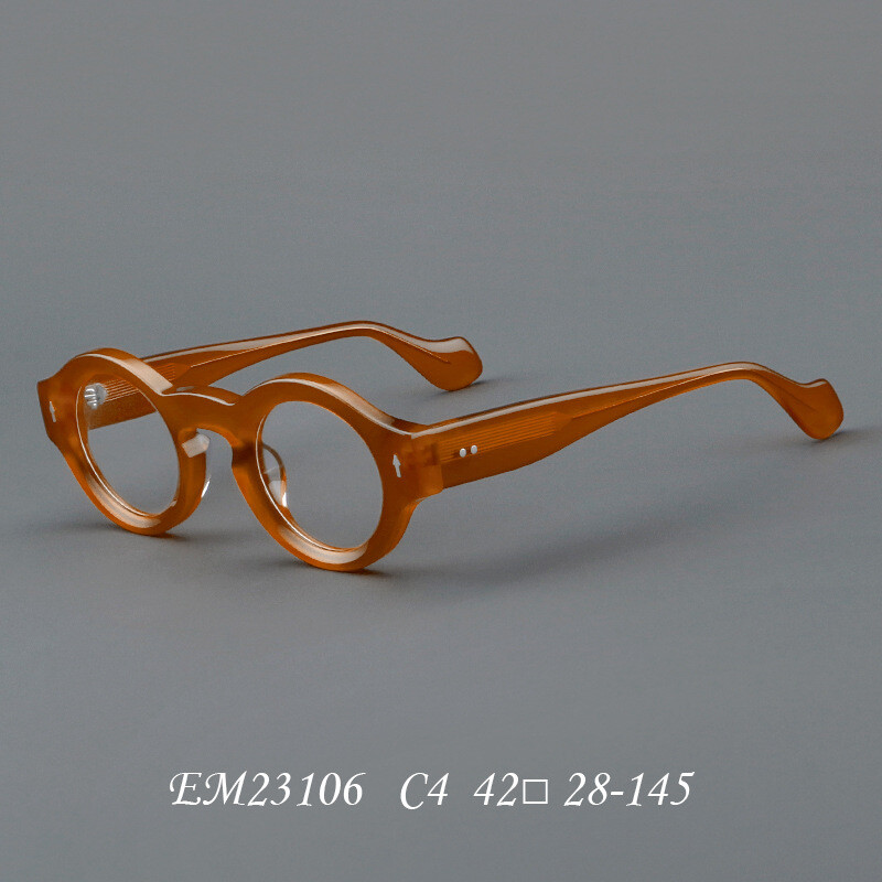 Acetate Round Retro Eyeglasses For Men Women Classic Glasses Thick ...