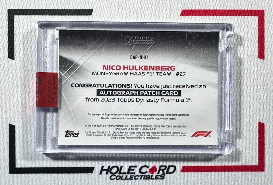 NICO HULKENBERG 2023 Topps Dynasty F1 Relic Red Auto Autograph Patch 1/ ...