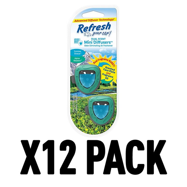 Refresh Vent Clip Mini Diffusers Car Air Freshener Alpine Meadow/Summer ...