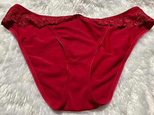 vintage Second Skin panties Shiny Hi Cut Look Liquid SATIN Size 9 Red ...
