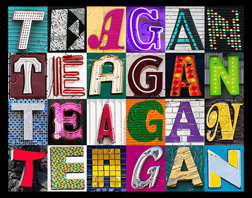 TEAGAN Name Poster featuring photos of actual sign letters | eBay