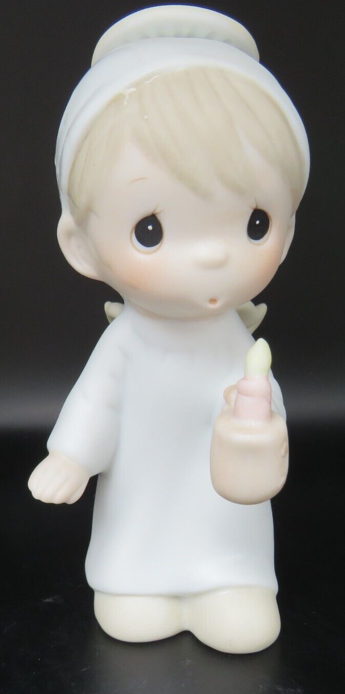 Vintage PRECIOUS MOMENTS E2365-The First Noel-Boy Angel-Cross 1984-No ...
