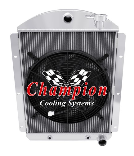 2 Row MN Champion Radiator,16" Fan - 1941 - 1946 Chevy Truck Small ...