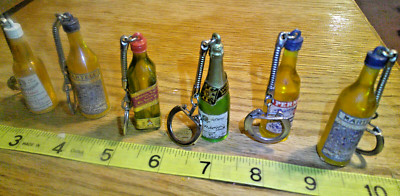 6 Keychains Made in Hong Kong plastic gumball machine keychains whiskey ...