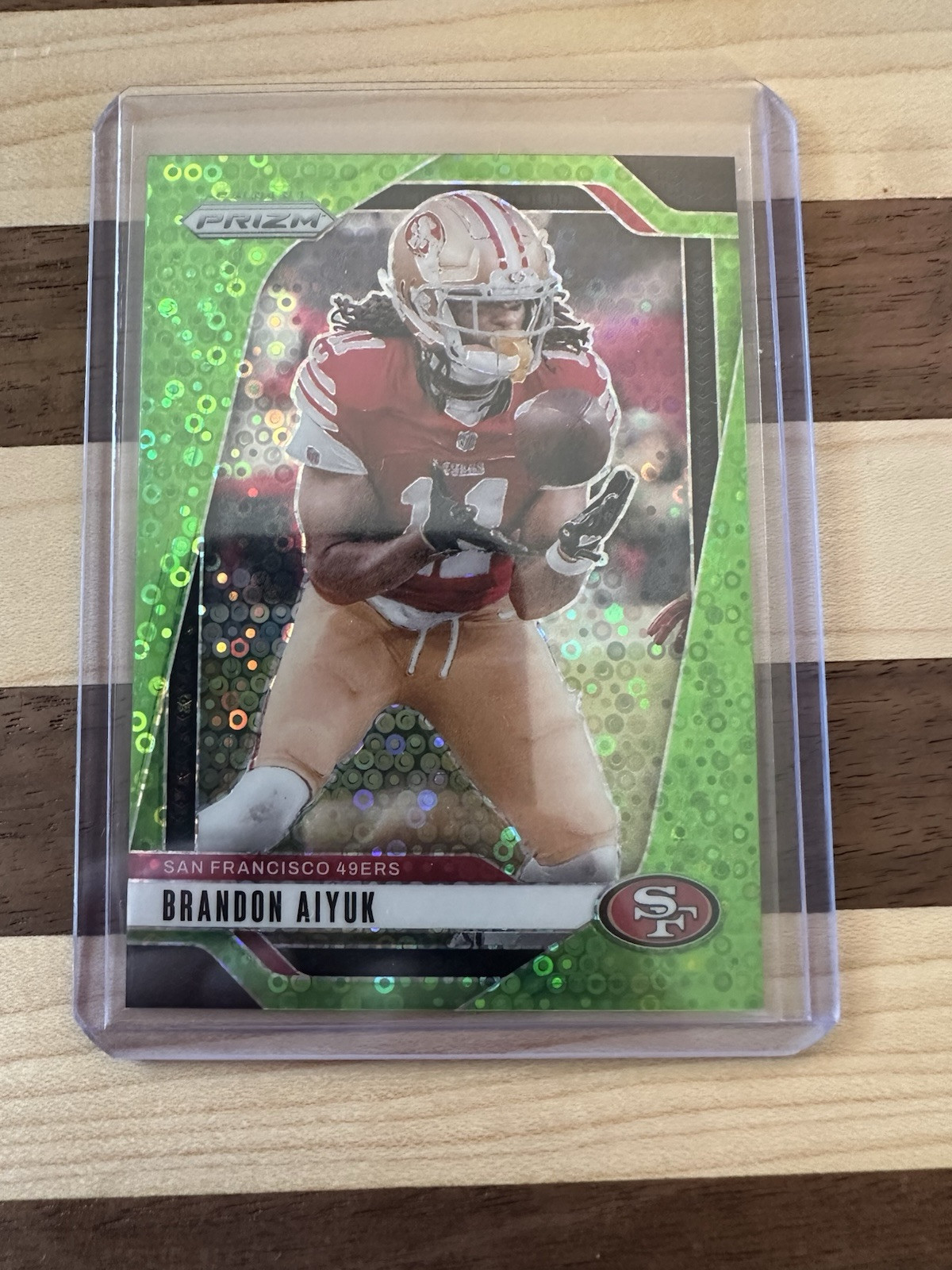 Brandon Aiyuk 2024 Prizm #251 No Huddle Neon Green /10 Price Guide ...
